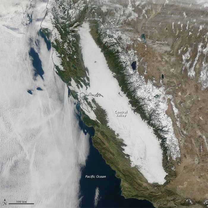 Tule Fog Declining in California's Central Valley - Geography Realm