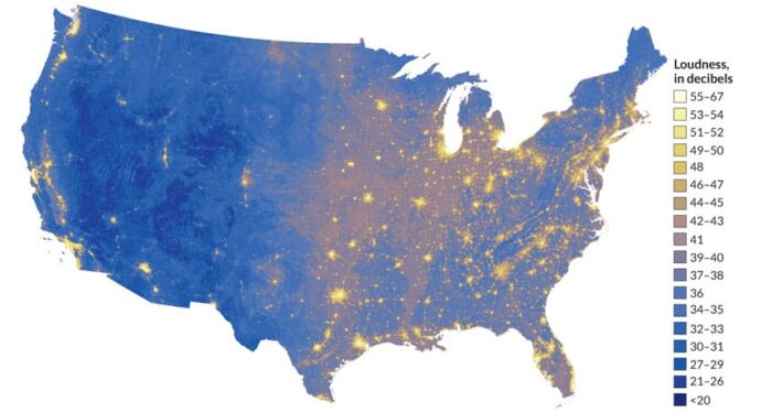 The Sound of Silence: A Noise Map of the U.S. - Geography Realm