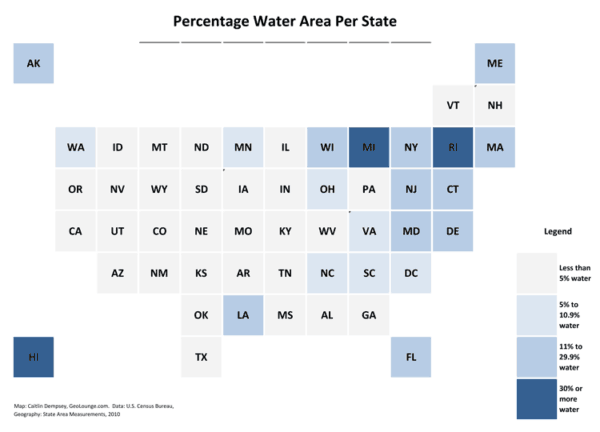 Which States Have the Highest Percentage of Water Area? - Geography Realm