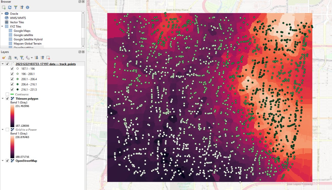 Using interpolation to create a surface layer with contours in QGIS ...